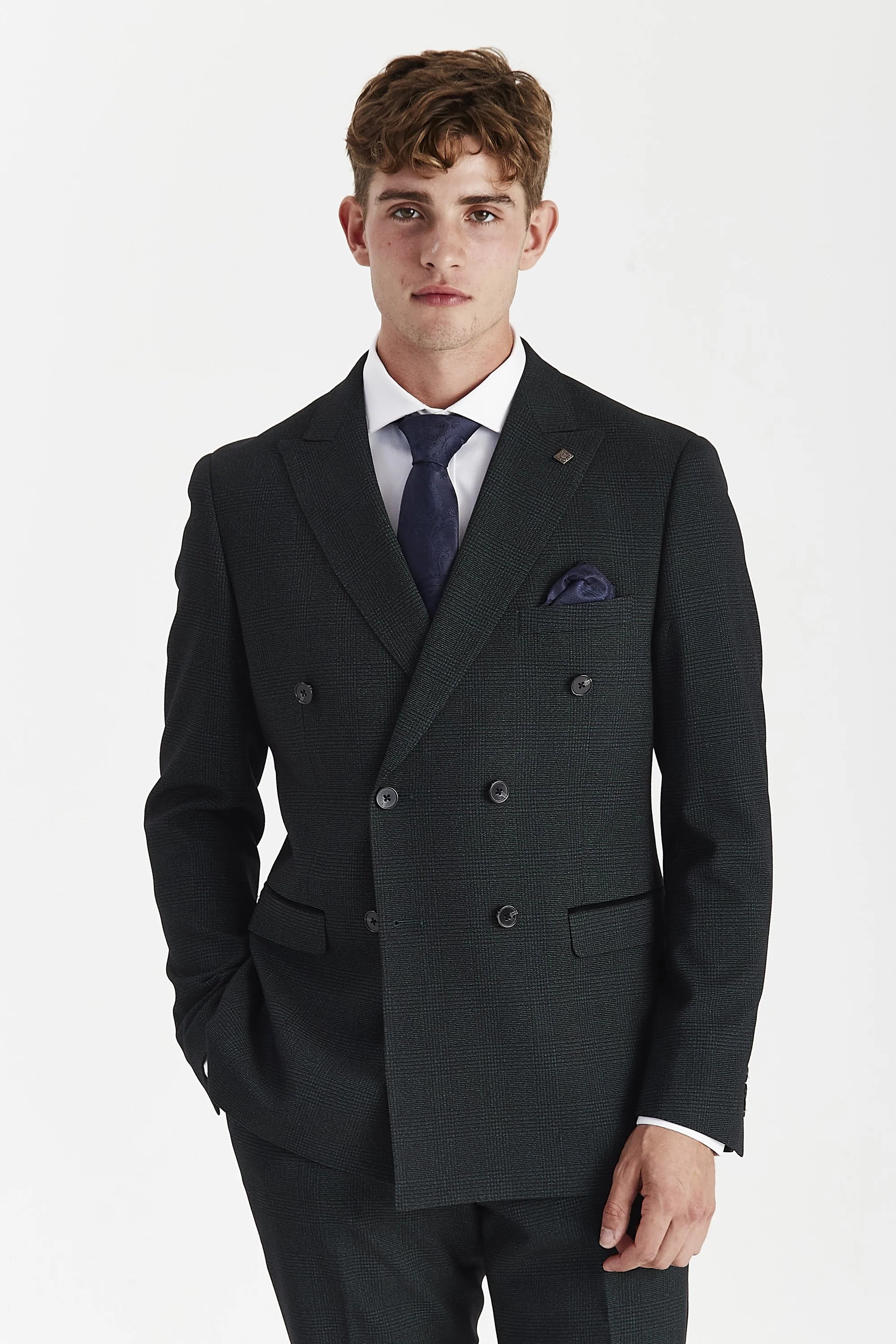 Regent - Men's Green 2 Piece Double Breasted Suit - Buy Online at Happy ...