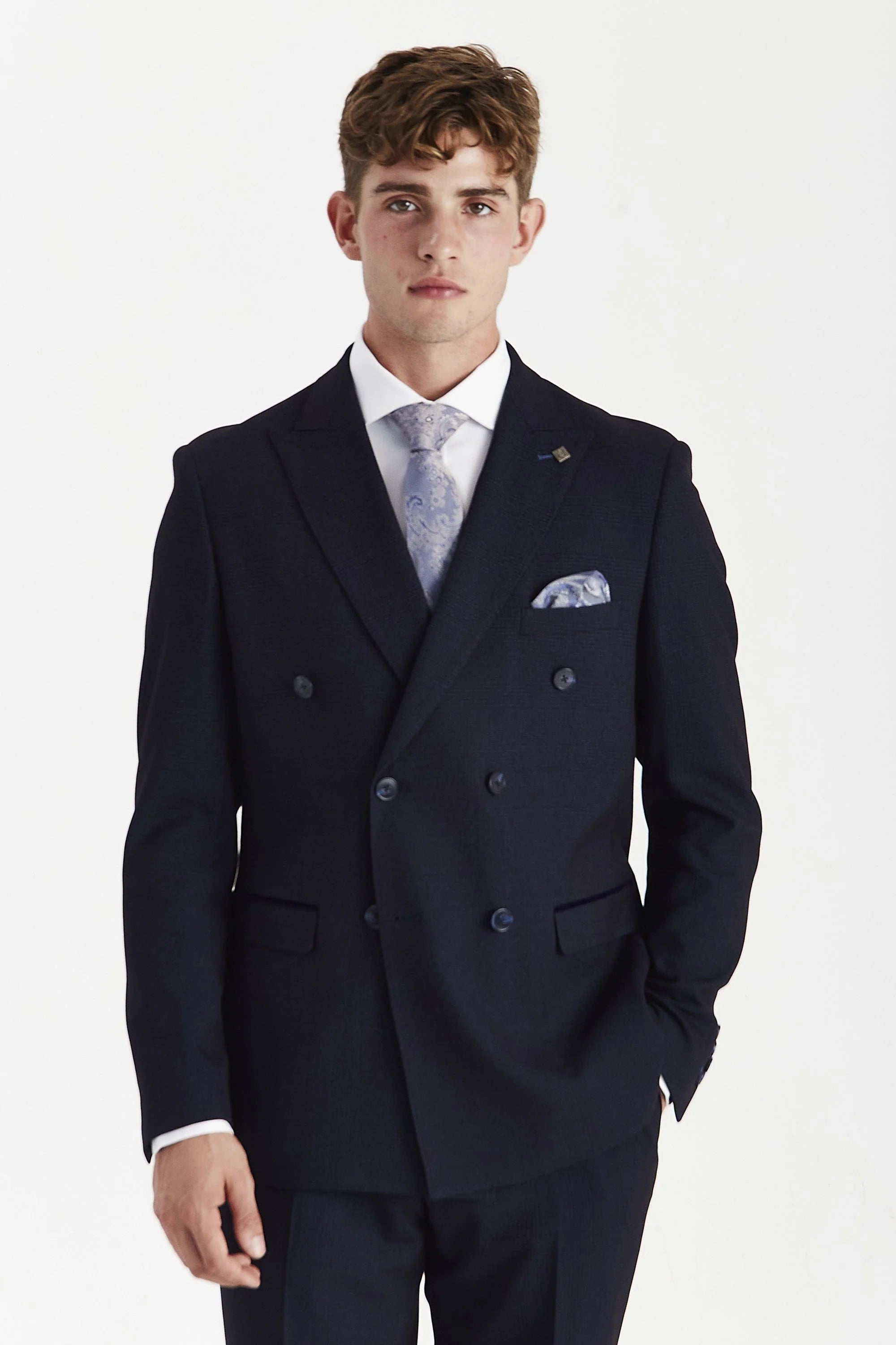 Regent - Men's Navy 2 Piece Double Breasted Suit - Buy Online at Happy ...
