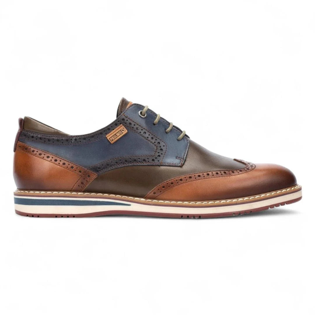 Avila - Men’s Brandy Brown Lace Up Leather Brogue - Buy Online at Happy ...
