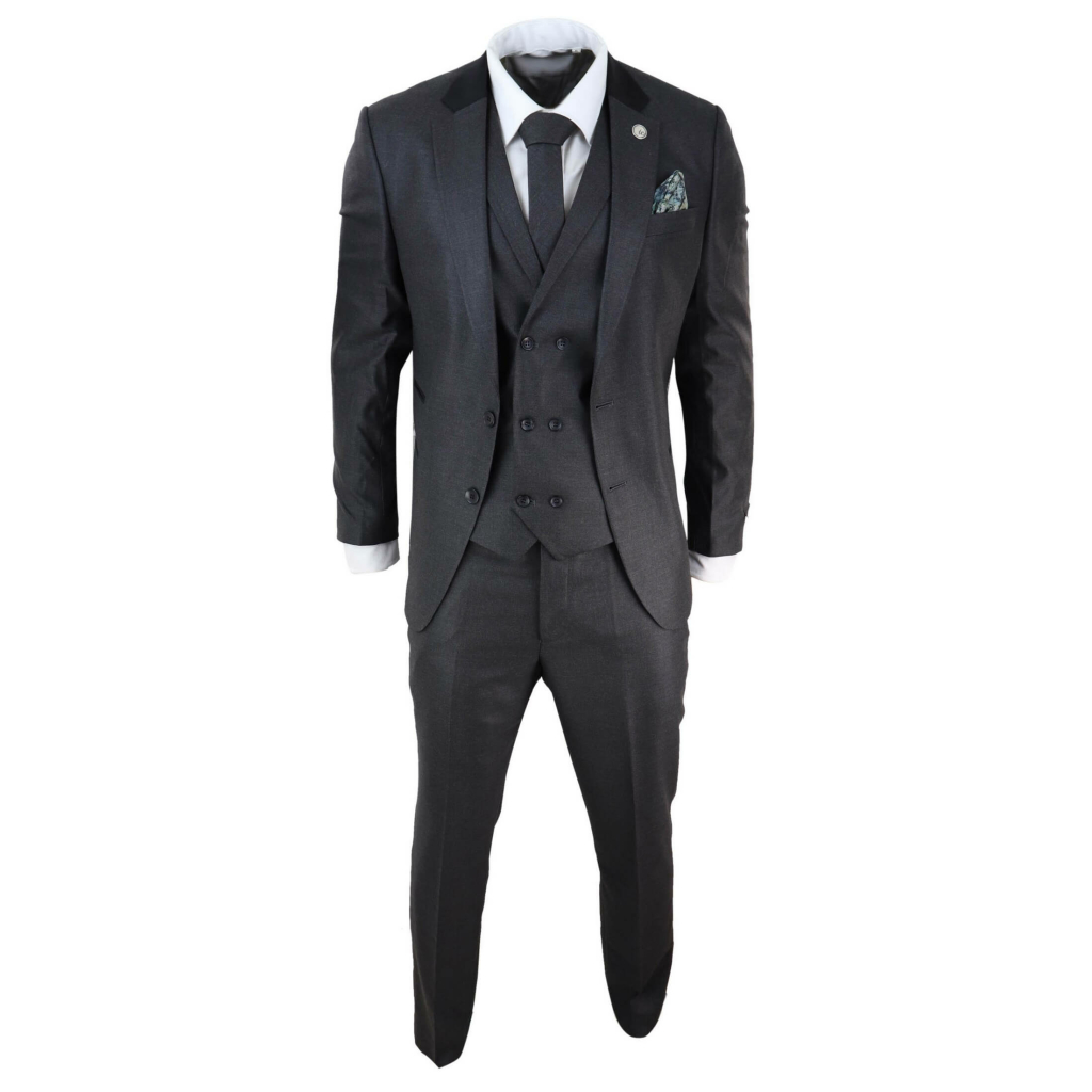 Mens 3 Piece Charcoal Grey Suit Buy Online Happy Gentleman